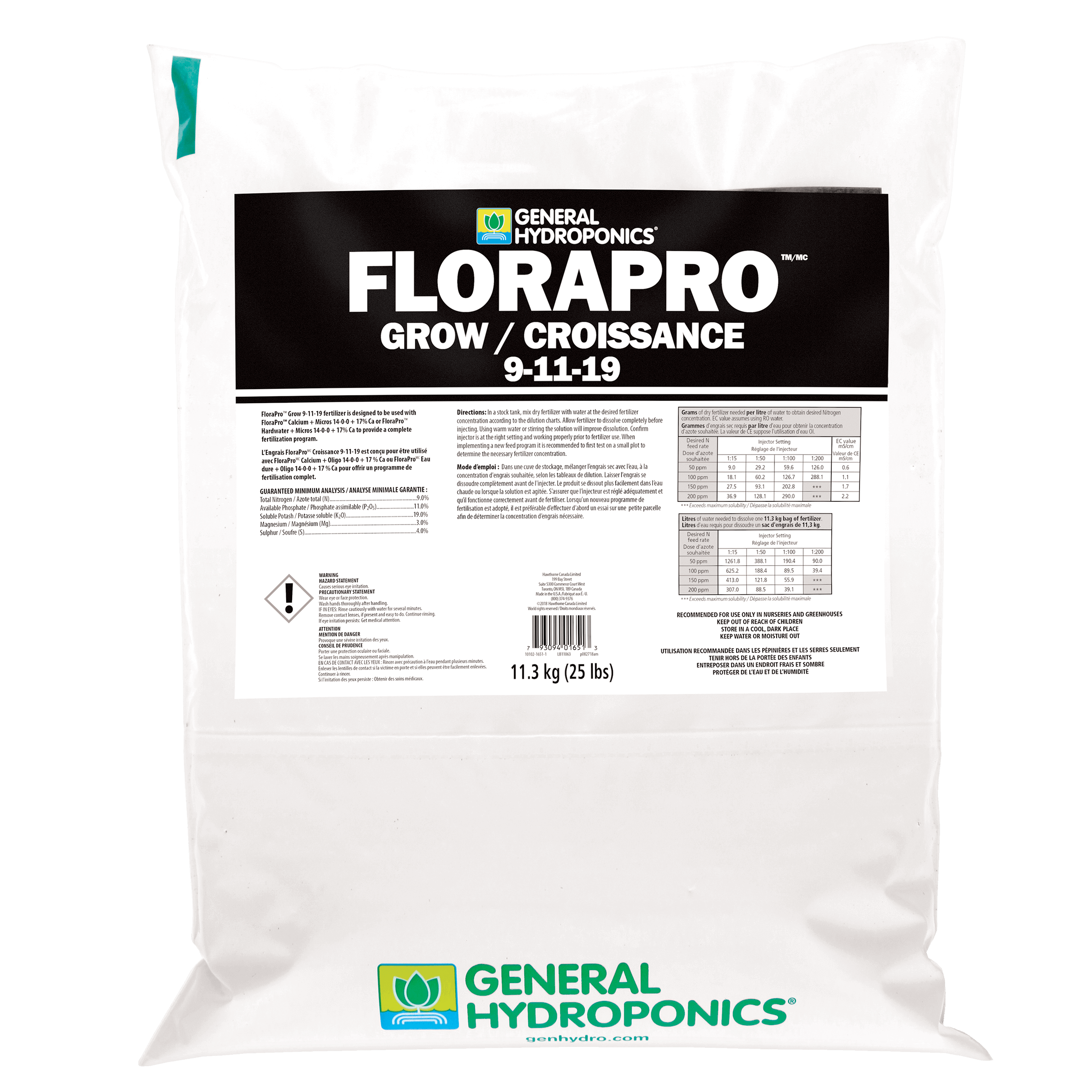 General Hydroponics Florapro Grow Soluble 25 Lb Bag – Grow Time Garden ...